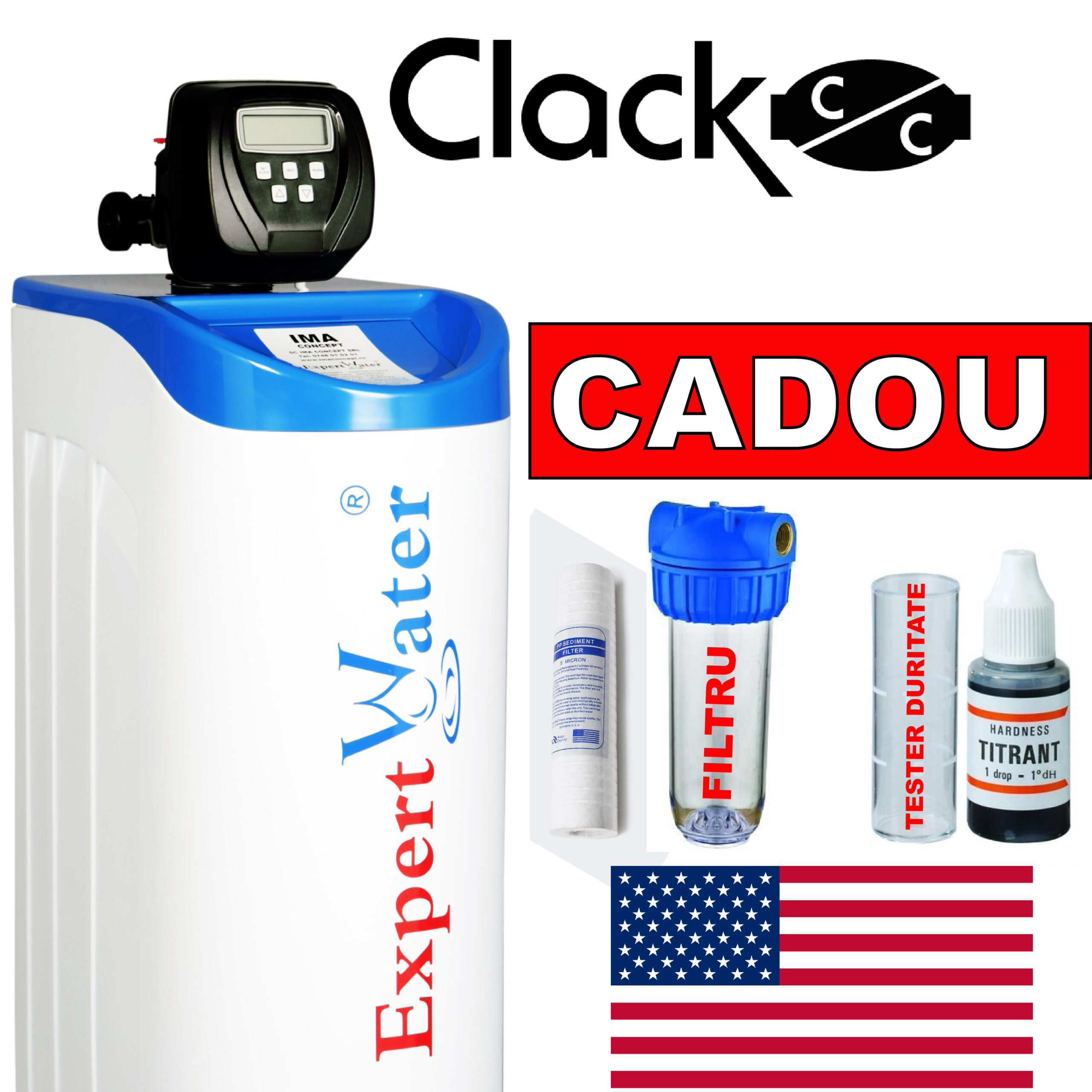 Dedurizator apa EWS 25 L - Clack SUA - Cabinet - volumetric, ora de ...